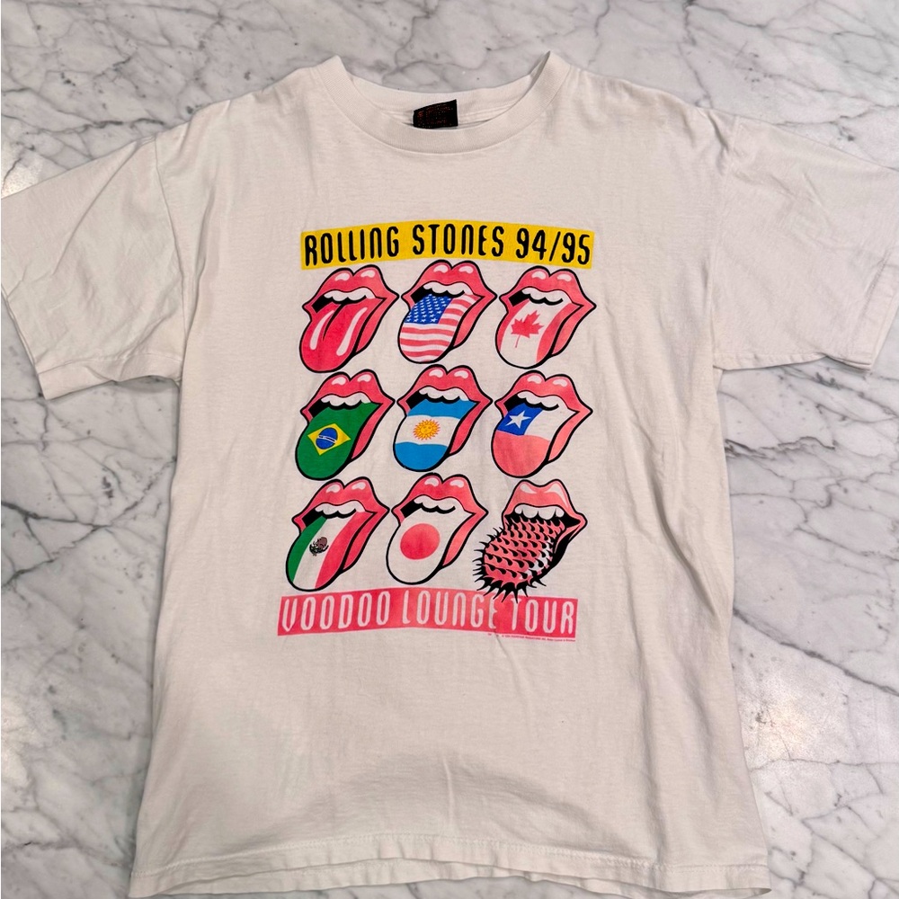 *Rare* White Rolling Stones Voodoo Lounge Tour 1995 T… - Gem